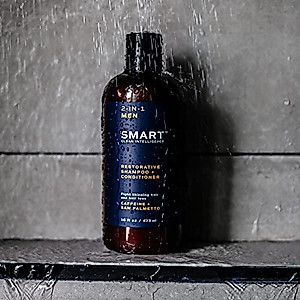 SMART Clean Intelligence 2 in 1 Shampoo and Conditioner Restorative Hydrating Renewing Scalp Caffeine and Saw Palmetto - 16 fl oz