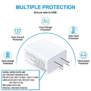 USB C Samsung Fast Charger Block for Galaxy S23 A14 A13 A03s A53 A12 A04s S22 S21, USB C Pixel 7 Pro Fast Wall Charger for Google Pixel 7/6 Pro/6a/5/4/3a/2/XL, 20W PD Power Adapter, 6ft Type C Cable