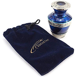 EDENSTAR NEXTG Premium Quality Memorial Mini Keepsake Urn Handcrafted to Perfection Engraved with Unique Design - Small Keepsake Cremation Urn for Ashes Handmade Funeral Urn