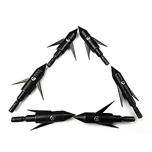 GPP 6PK 150gr Black Hunting 2 Blades Broadheads Arrowhead Bowfishing Arrow Tips