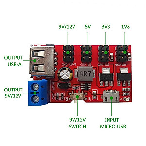 HiLetgo 2pcs Micro USB Power Breakout USB Voltage Regulator DC to DC Power Module Micro USB Power 5V to 1.8V/3.3V/5V/9V/12V