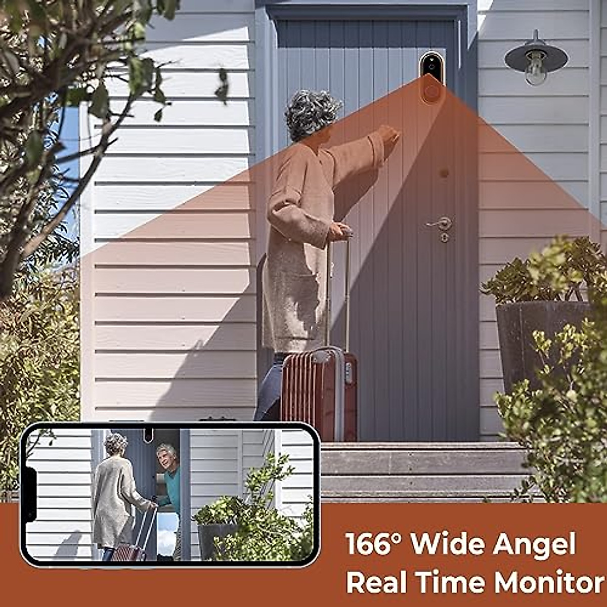 Atopskins Ring Video Doorbell Camera Wireless, 1080P Door Bell Cameras Wireless with Buzzer, AI Smart Human Detection, 2-Way Audio, Voice Changing, 1080P Night Vision, Cloud Storage, Alert, SMS Push