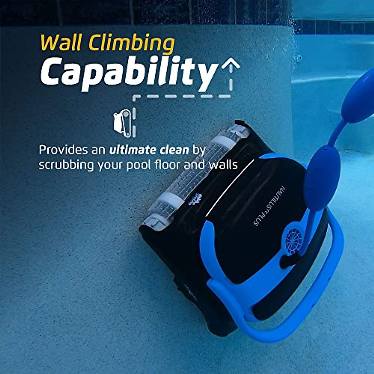 Dolphin Nautilus CC Plus Robotic Pool Vacuum Cleaner with Wi-Fi Control — Wall Climbing Capability  — Top Load Filters for Easy Maintenance — Ideal for Above/In-Ground Pools up to 50 FT in Length