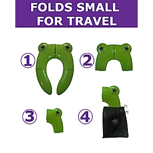 Mighty Clean Baby Folding Travel Potty Seat - Non-Slip, Portable Toilet Training Seat for Toddlers and Kids with a Reusable Travel Pouch