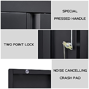 GREATMEET Metal Wall Cabinet, Wall Mounted Metal Cabinet for Garage Storage, Storage Cabinet with Doors and Adjustable Shelf, Garage Cabinet with Lock, Steel Cabinet for Utility Room