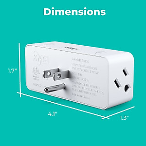 KMC Smart Plug 4-Pack, Side 3-Outlet Extender, Compatible with Google & Alexa, No Hub Required, WiFi Plugs