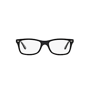 Ray-Ban RX5228 Square Prescription Eyeglass Frames, Black/Demo Lens, 55 mm