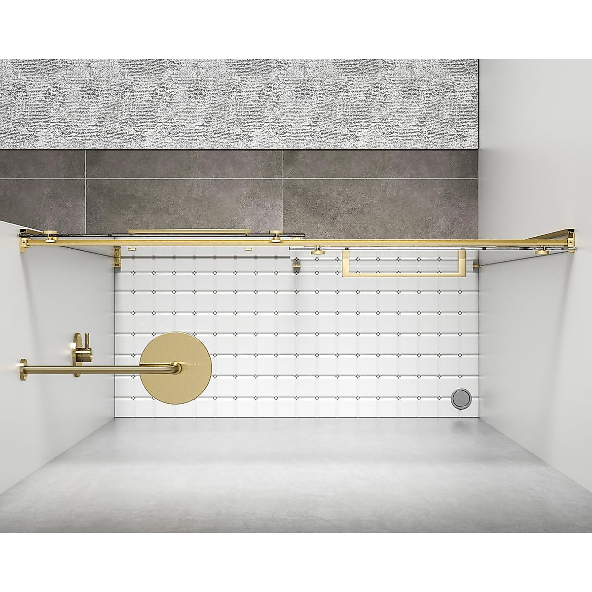 Elegant Kitchen and Bath SD202-4876BGD Frameless Shower Door 48 x 76 Brushed Gold