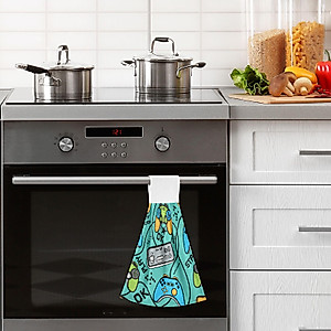 SLHKPNS Cartoon Game Joysticks Kitchen Hanging Hand Towels, Video Gamepad Controllers Absorbent Tie Towel with Loop 2 PCS Kitchen Linen Sets for Bathroom Restroom Home Decor