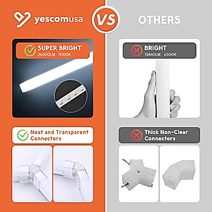 Yescom 24 Pack Hexagon Garage LED Light, 240W 26400LM 7000K Super Bright Car Detailing Ceiling Shop Lights, Linkable 5 Grid Honeycomb for Workshop Warehouse Basement Gym Hair Styling Shop Salon