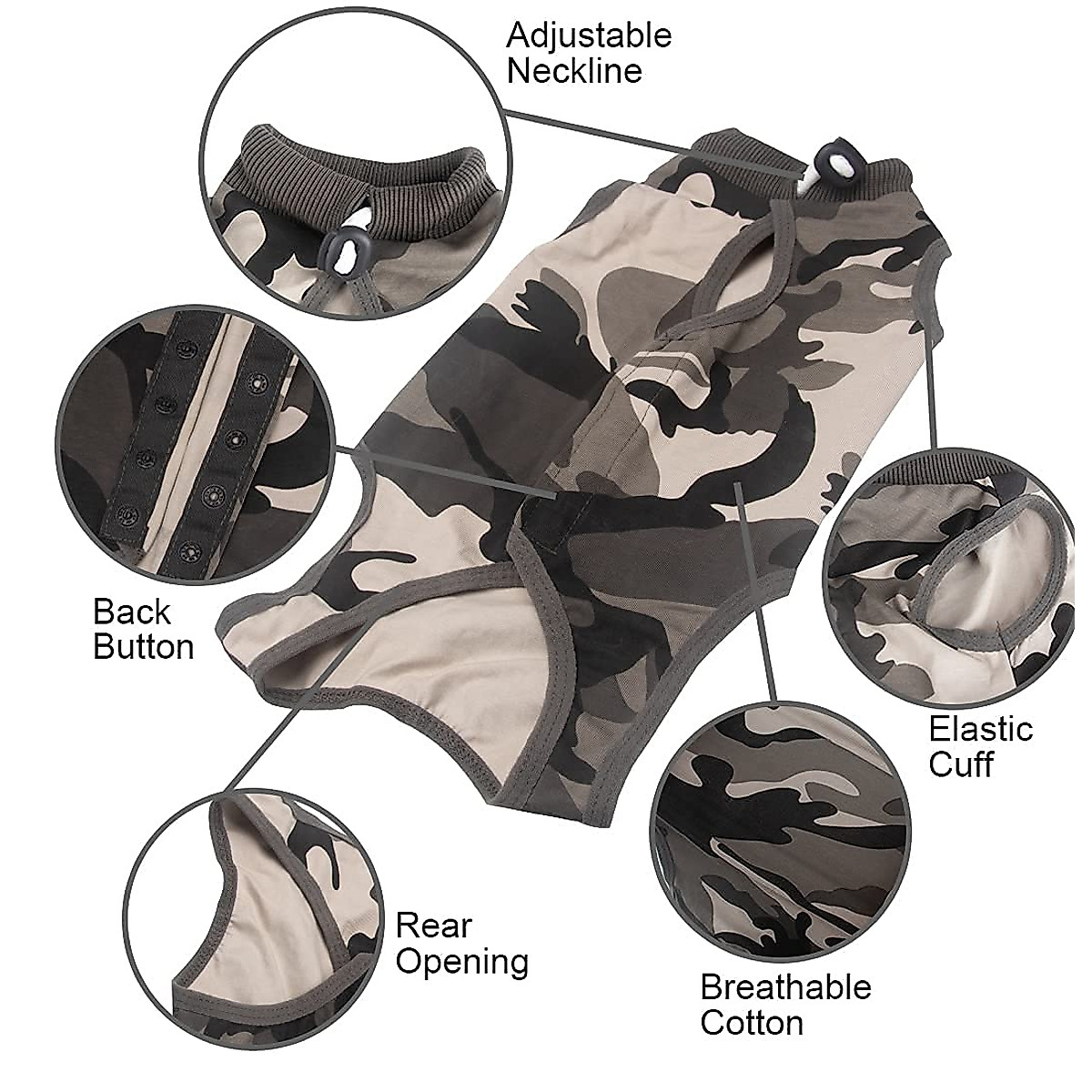 Coppthinktu Cat Surgery Recovery Suit for Abdominal Wounds or Skin Diseases, Cat Surgical Recovery Suit, Breathable Soft E-Collar Alternative for Cats Wound Healing and Anti Licking