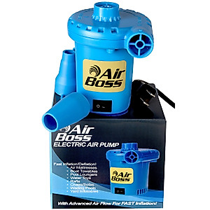 AIR PUMP for INFLATABLES - Fast Fill 1000 LPM Inflator Deflator, Portable Electric Air Pump with 3 Attach Nozzles - Inflatable Lake Floats, Pool Rafts, Toys, Air Mattress Bed, Blow Up Couch, Sofa