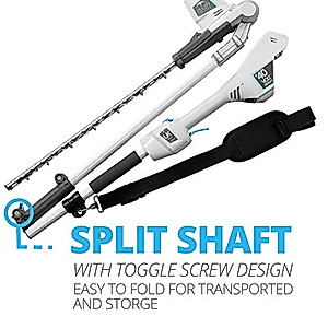 40V Cordless Pole Hedge Trimmer Long Reach 20" Cutting Length 6 Position Adjustable Head with Battery and Charger