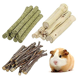 okdeals 3-Pack Hamster Chew Toys, 300g Apple Sticks Timothy Hay Sticks Sweet Bamboo 3 Types Combinedmolar Stick, Suitable for Chinchilla,Squirrel,Hamster,Squirrel and Bunny
