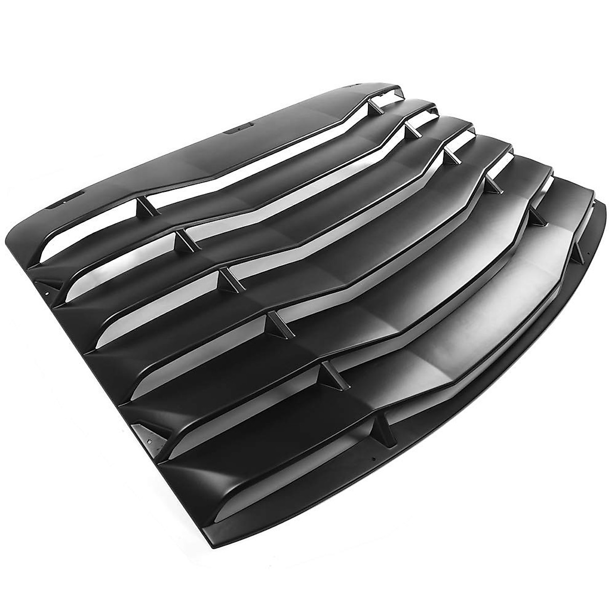 IKON MOTORSPORTS, Window Louver Compatible with 1999-2004 Ford Mustang, IKON Style ABS Rear Sun Shade Windshield Cover Black