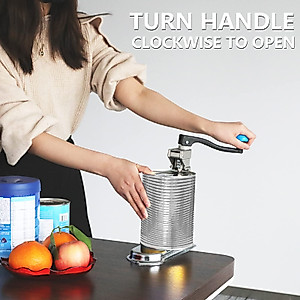 Commercial Can Opener, 18" Old Reliable Manual Can Opener with Plated Steel Base For Cans, Heavy Duty Industrial Can Opener,Screw Down Base, Ergonomic Handle (Manual Can Opener)