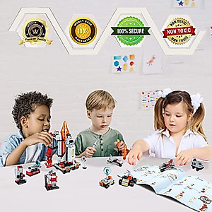 Space Exploration Shuttle Toys for 6 7 8 9 10 11 12 Year Old Boys 12-in-1 STEM Aerospace Building Kit Toy with Heavy Transport Rocket and Launcher Best Gifts for 6-12 Year Old Boys (566 PCS)