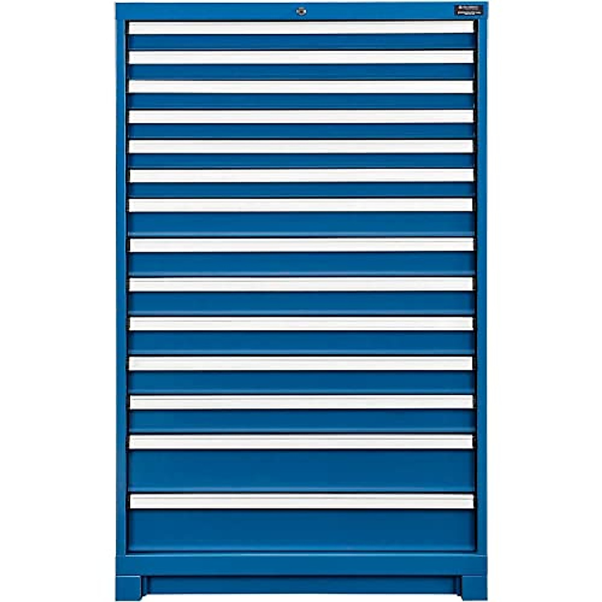 Global Industrial 14 Drawer Modular Cabinet, w/Lock, w/o Dividers, 36"Wx24"Dx57"H Blue