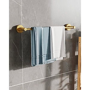 Fixsen 18-inch Gold Single Towel Bar Towel Rack Hand Towel Holder Stainless Steel and Zinc Alloy 1pc for Kitchen and Bathroom Wall Mount Heavy Duty Storage