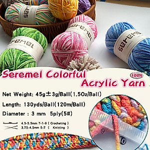 3 Pcs Pack with 5-Ply Acrylic Yarn, 3 Balls of 4.8Oz/135g Soft 3mm Medium Thick Colorful Yarn for Crocheting Knitting, 260 Yds/240m Crochet Blanket、Braids/DIY (Purple White)
