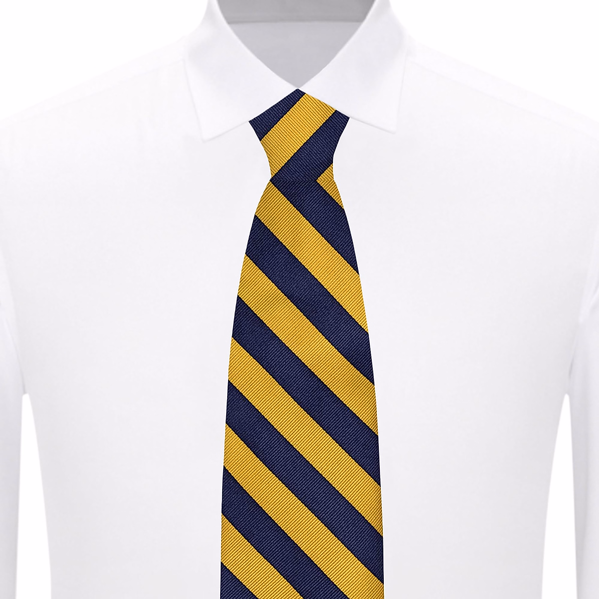Jacob Alexander Stripe Woven Men's Reg College Bar Stripe Tie - Gold Navy