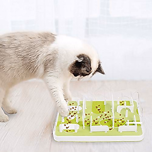 ALL FOR PAWS Interactive Puzzle Cat Feeder, Treat Game Maze Toy Cat Brain Stimulation Toys Slow Feeder for Indoor Cats