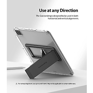Ringke Outstanding Universal Tablet Stand Spring-Action Kickstand Multi Angle Adhesive Attachment for iPad Tablets, E-Reader, and More - Dark Gray