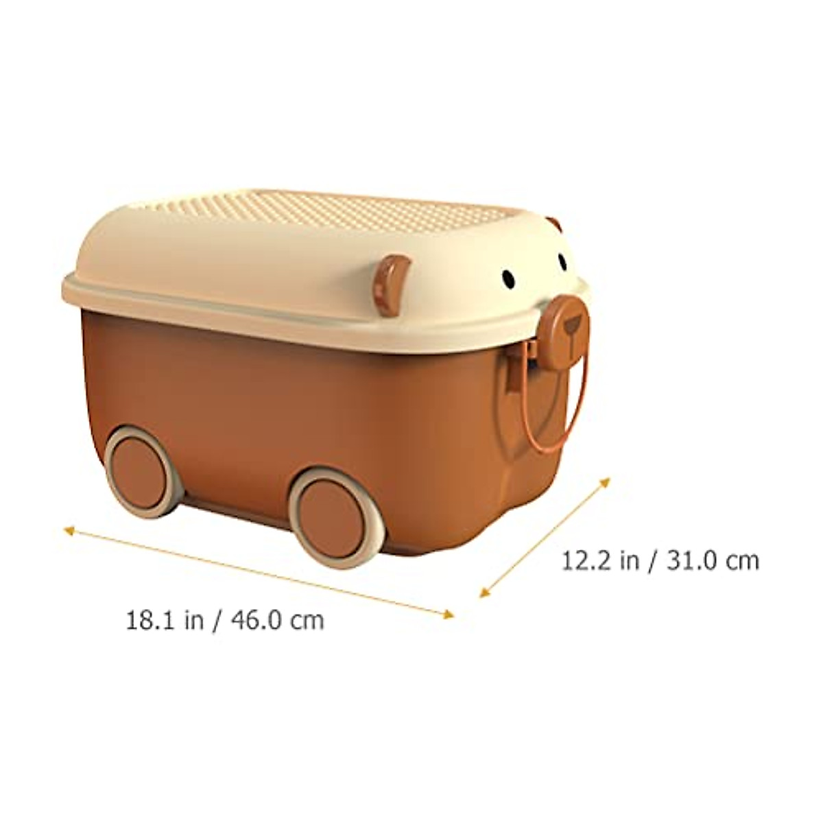 LUOZZY House Storage Container Sundries Storage Case Clothing Toy Storage Holder with Wheel (Yellow Large)