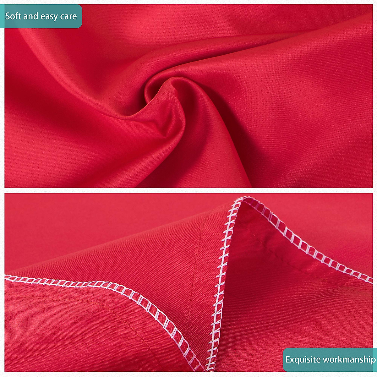 FLXXIE 2 Pack Zipped Satin Standard Pillowcases for Hair and Skin, Silky and Super Soft (20"x26") Zippered Satin Pillow Cases, Red, 20x26 Inches