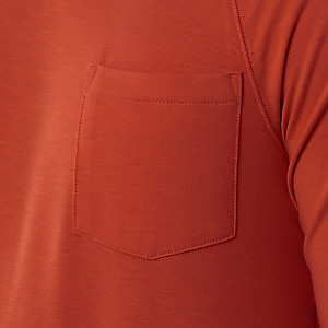 Lee Men's French Terry Long Sleeve Raglan Tee Shirt, Fiesta Orange, X-Large