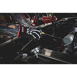 Grease Monkey Bone Series Foam Nitrile Mechanic Gloves with Grip, Work Gloves and All Purpose Gloves, Bones, Medium