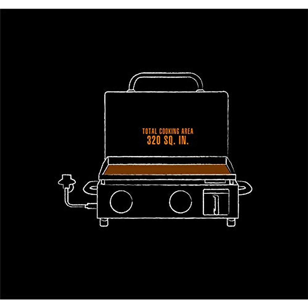 PIT BOSS PB2BSPD Sportsman Tabletop Portable Gas Griddle, 2 Burner, Black