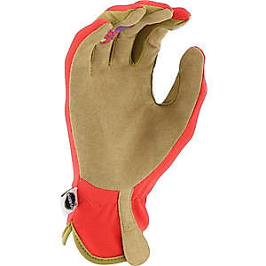 Miracle-Gro MG86201 Synthetic Leather Palm Gloves – [Orange, Medium/Large], Touchscreen Compatible