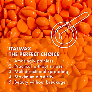 Italwax Top Line Coral - 750g / 1.65lb - Hard wax beads for hair removal - Unscented - Synthetic formulation ideal for sensitive skins - Recommended for Bikini Area and Armpits