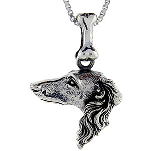 Sterling Silver Borzoi Dog Pendant ©
