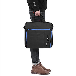 Zerone Portable Carrying Bag Travel Shoulder Bag Storage Case for PS4 Pro Black