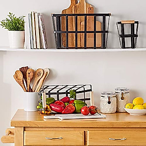 DII Urban Metal Basket Contemporary Storage Container, Black, Basket Set, 3 Piece