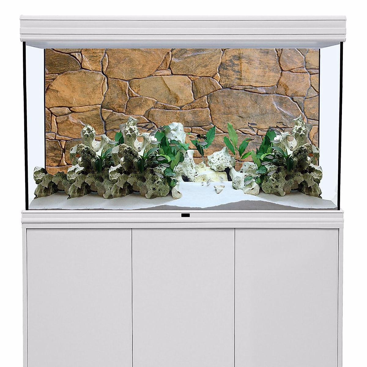 AWERT Stone Aquarium Background Rocky Fish Tank Background Rock Terrarium Background 48x24 inches Vinyl