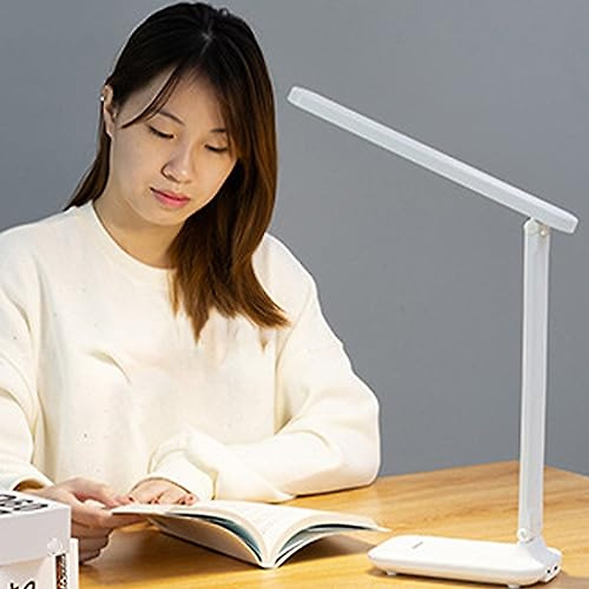 ADWOA LED Desk Lamp, Desk Light with Flexible Arm, Modes Dimmable Double Head Desk Lamps for Home Office Workbench Reading Feature, Desk Light for Home/Office/Drafting/Reading (White)