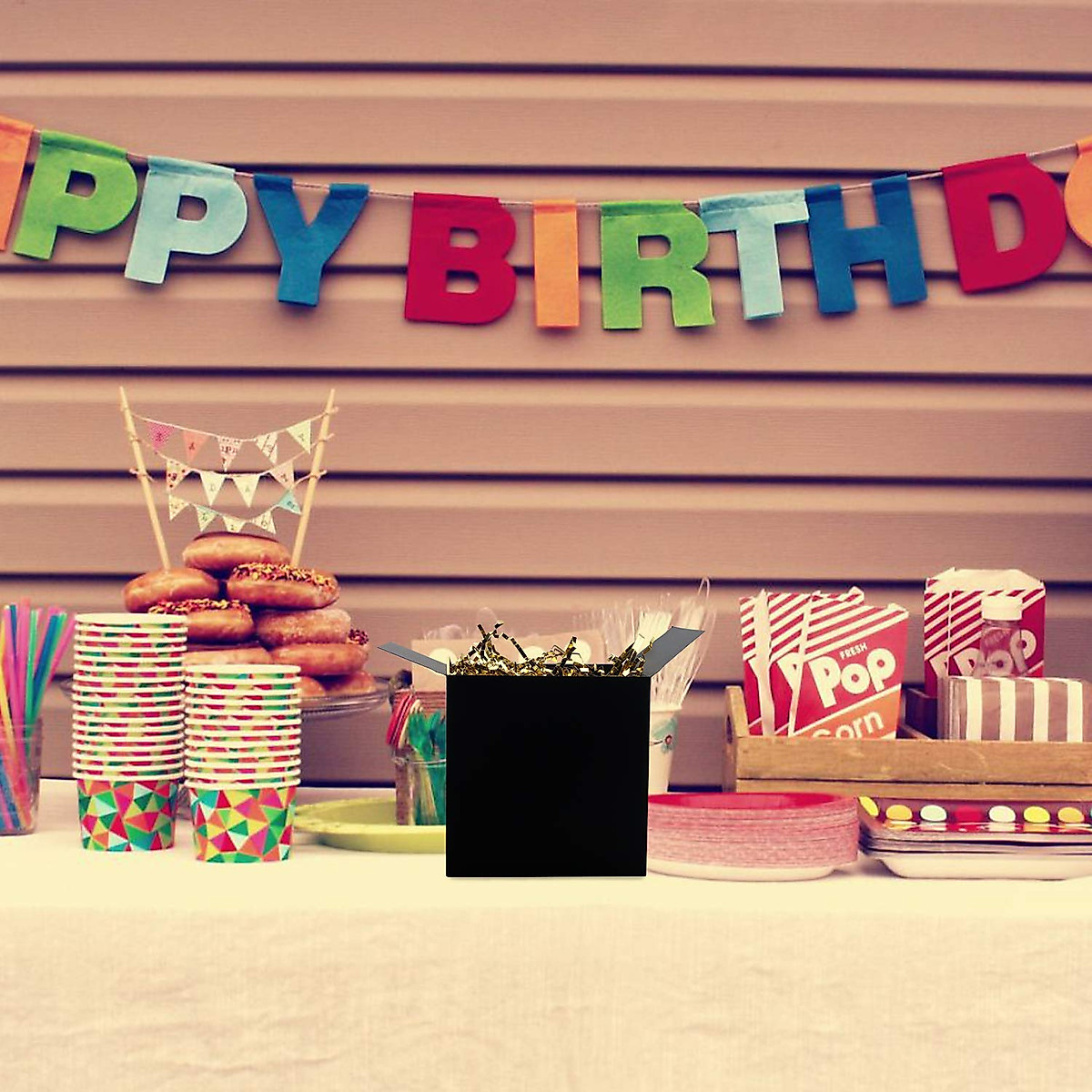 15 Pcs Black Gift Box, 6 x 6 x 6" Gift Boxes with Lids Recycled Kraft Paper Cardboard Boxes Gift Favor Boxes Bridesmaid Proposal Boxes for Party, Wedding, Birthday, Christmas, Crafting, Cupcake