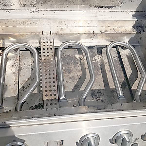 Dongftai SA080A (3-Packe) 16 1/2'' Stainless Steel Burner Replacement for Kirkland 720-0108, Nexgrill 720-0011, 720-0047-U 720-0010, 720-0011, 720-0013