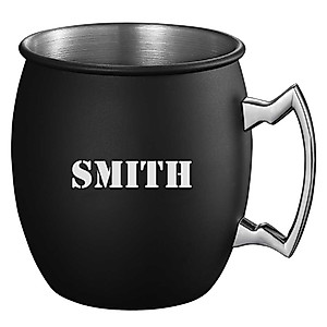 Visol Personalized 16 oz Kremlin Matte Black Finish Moscow Mule Mug - Free Engraving (Text)