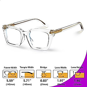 VISOONE Progressive Multifocal Reading Glasses Spring Hinge Blue Light Blocking for Women and Men readers 1.5x