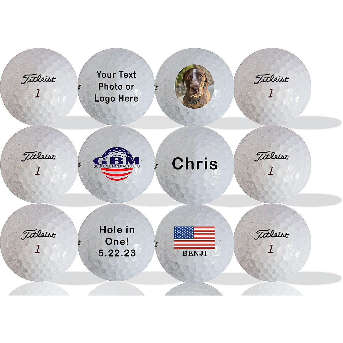 1 Dozen Certified ProV1X Custom Logo Refinished Mint Golf Balls - Custom Golf Balls, Personalized Golf Balls, Logo Golf Balls Comes in Christmas Ribbon Packaging!