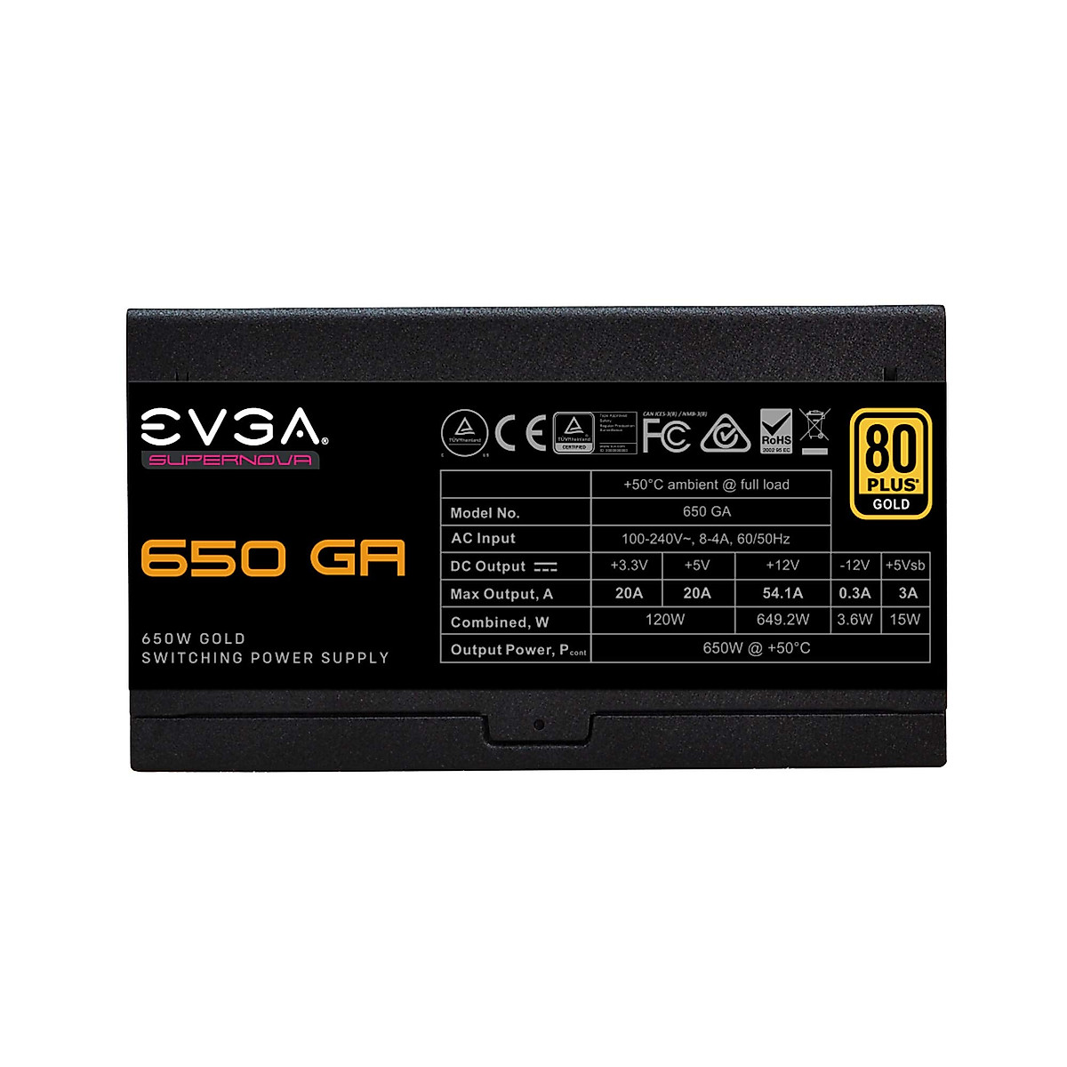 EVGA SuperNOVA 650 Ga, 80 Plus Gold 650W, Fully Modular, ECO Mode with Dbb Fan, 10 Year Warranty, Compact 150mm Size, Power Supply 220-GA-0650-X1