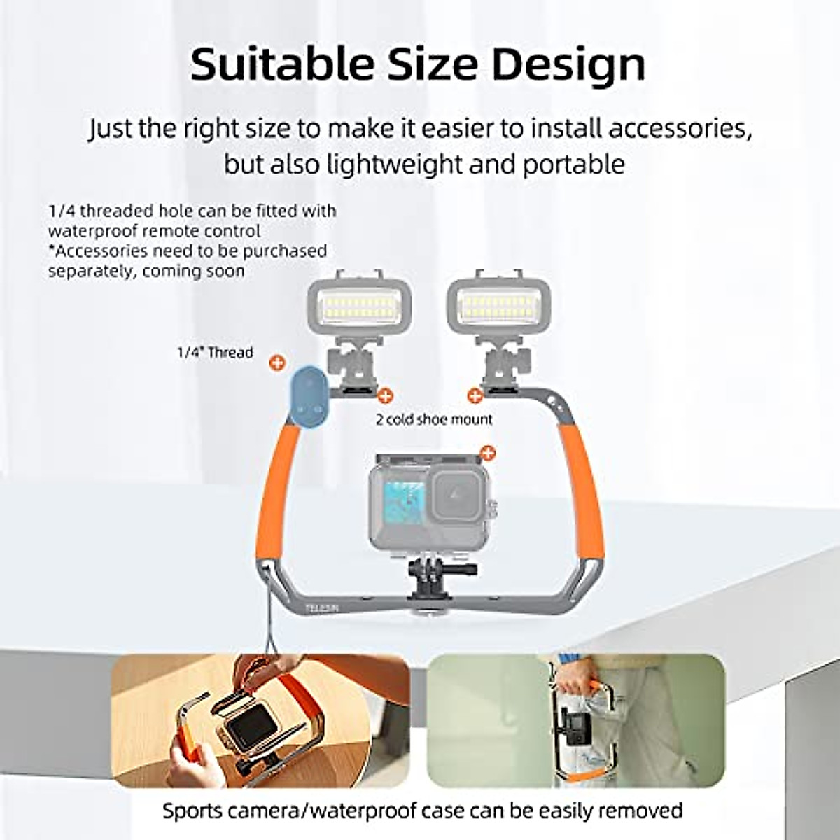 Adaptom Upgraded Diving Rig Handheld Video Dive Light Stabilizer Tray for GoPro Max Hero 11 10 9 8 7 6 5 Insta360 DJI Action 2 Osmo Pocket 2 Underwater Snorkeling Scuba Accessories