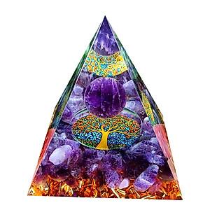 WEIENSC Orgone Pyramid - Healing Crystals Pyramid and Healing Stones, Crystal Stone Energy Generator for Yoga Reiki Meditaion Blanacing Chakra