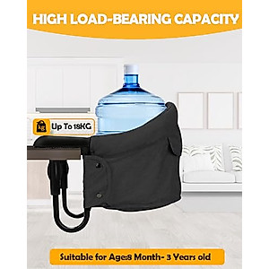 ATHRADIES Hook on High Chair with Mat, Clip on High Chairs for Babies and Toddlers, High Chair That Attaches to Table, Portable High Chair for Travel, Travel High Chair with Carrying Bag,Black