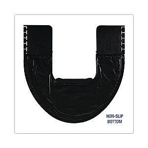 Boardwalk CMBB Commode Mat 2.0, Absorbant, Rubber, 22 x 22, Black, 6/Carton