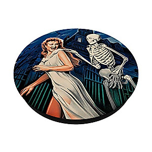 Skeleton Skull Horror Movie Sexy Pinup Girl Haunted House PopSockets Swappable PopGrip